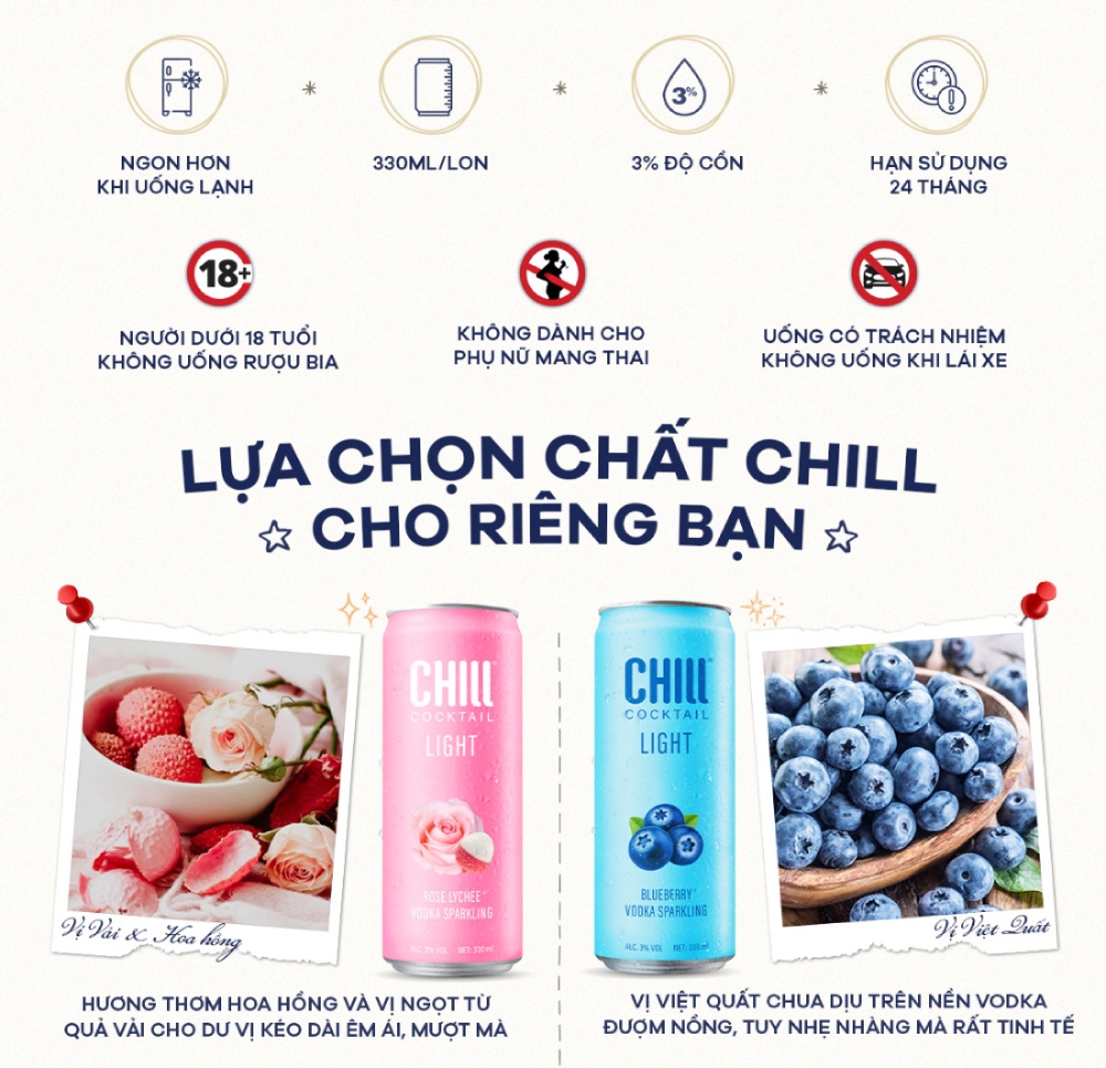 Thùng 6 lon Chill Cocktail mix vị 330ml/lon | Shopee Việt Nam