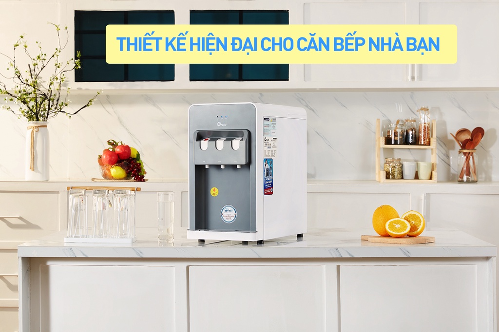 Máy lọc nước nóng lạnh UF mini 4 cấp lọc để bàn nhập khẩu FujiE, bình ...