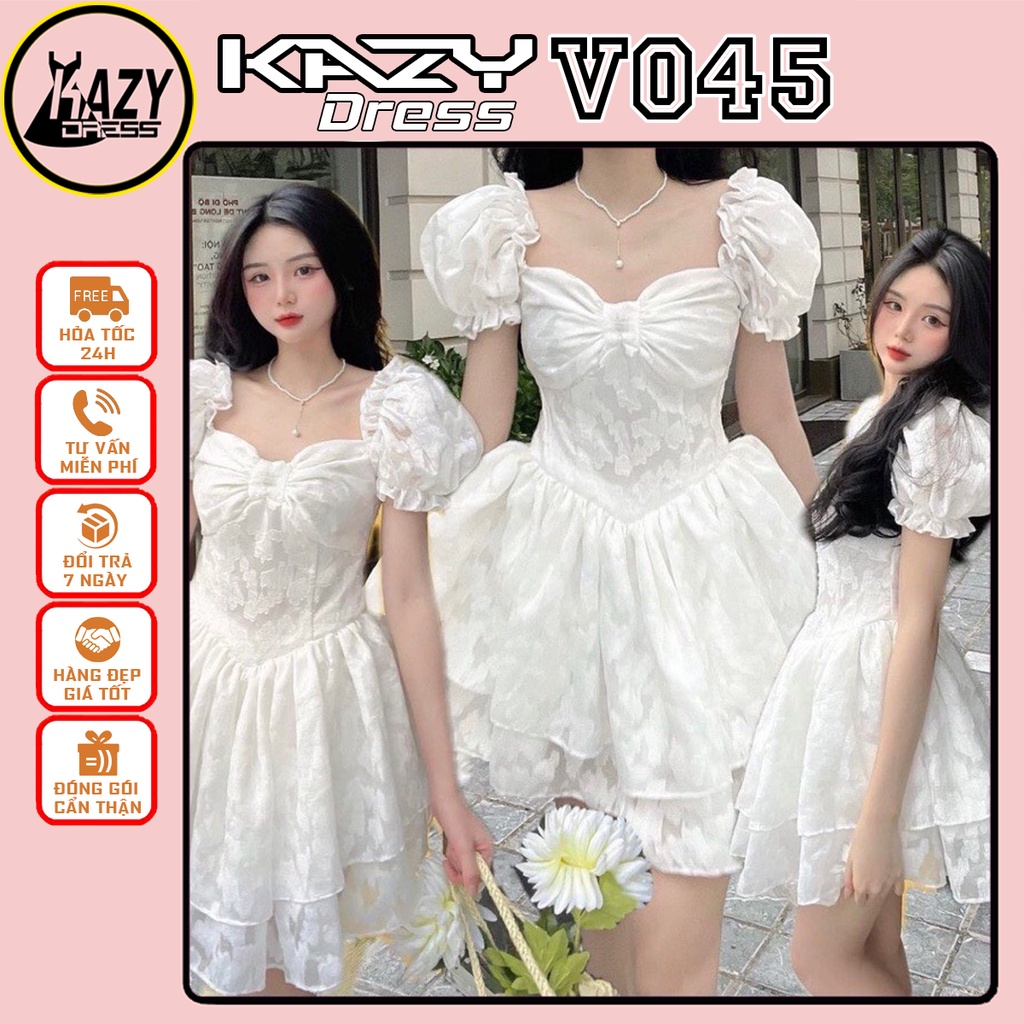 Váy xòe 2 tầng đính nơ phong cách tiểu thư sang chảnh KAZY DRESS V045 ( HÀNG CÓ SẴN) | Shopee ...