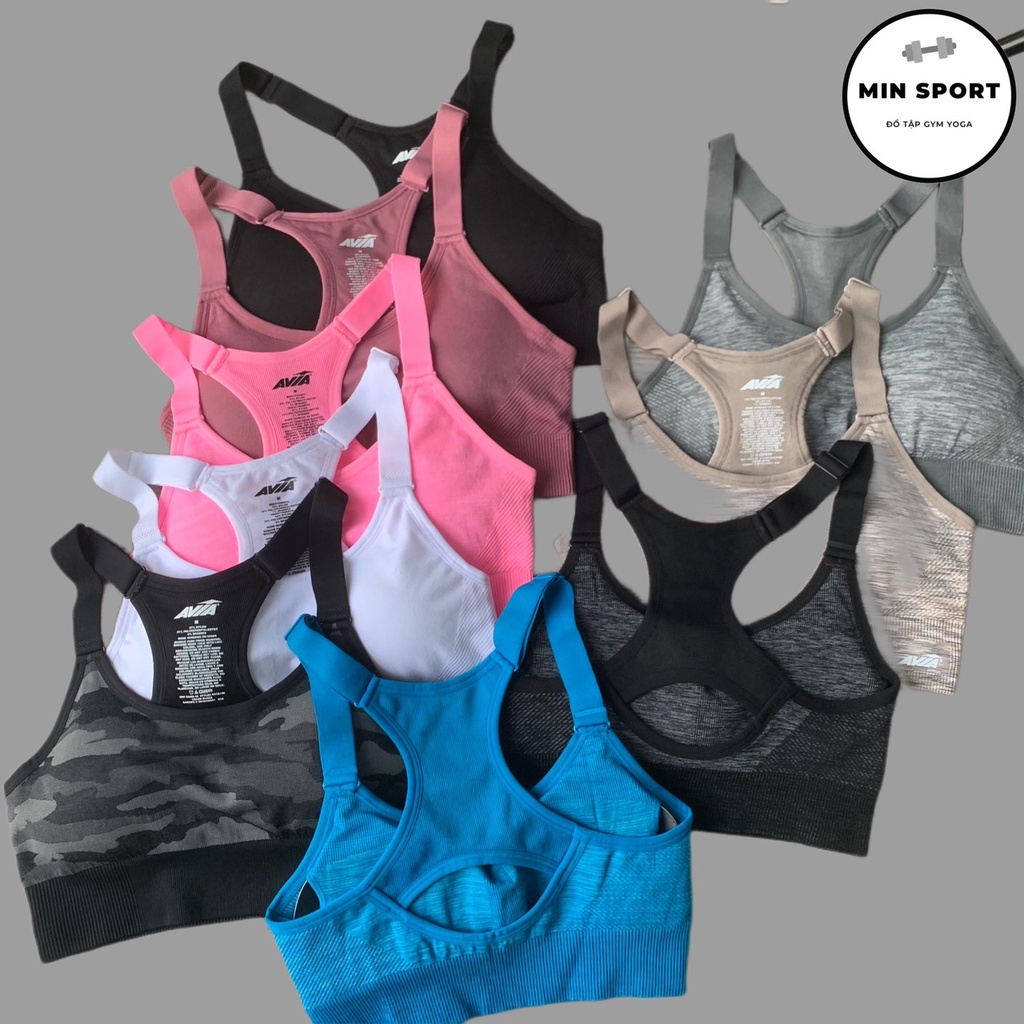 Áo Bra Thể Thao Tập Gym Yoga AVIA 2 Dây Vải Dệt Kim Cao Cấp Giữ Ngực ...