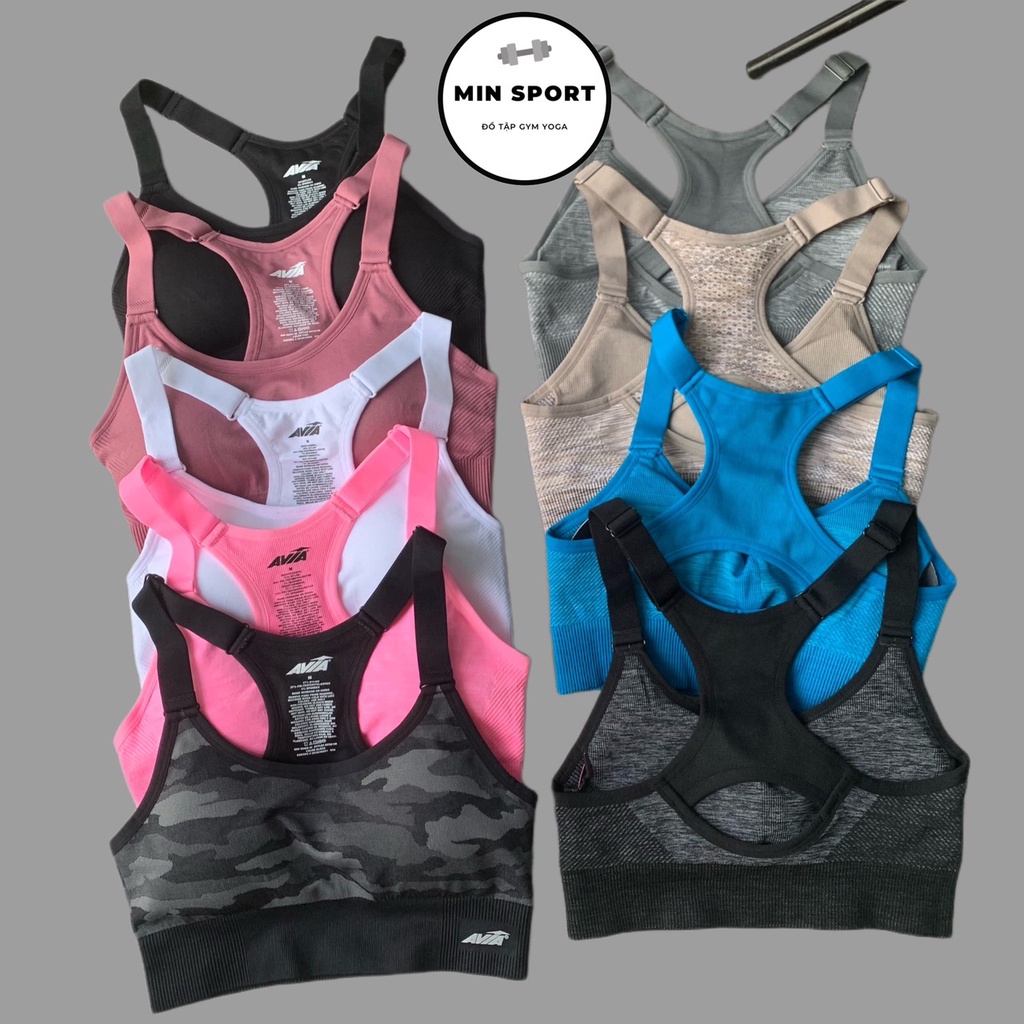 Áo Bra Thể Thao Tập Gym Yoga AVIA 2 Dây Vải Dệt Kim Cao Cấp Giữ Ngực ...
