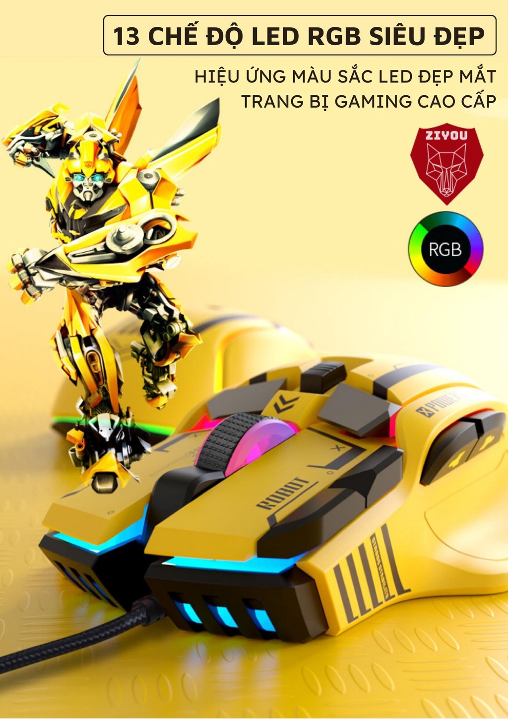Chuột Cơ Máy Tính Gaming Ziyou G6 Pro 2025 Led RGB 13 Cao Cấp Chế Độ ...