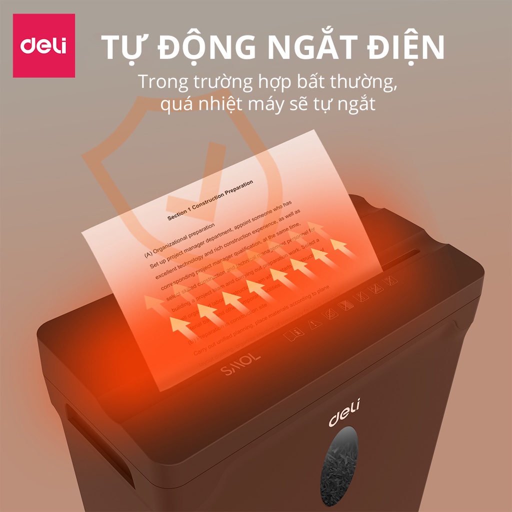 Máy Hủy Tài Liệu Deli ET021 Cao Cấp, Máy Hủy Giấy Tờ Card CD Cho Doanh ...