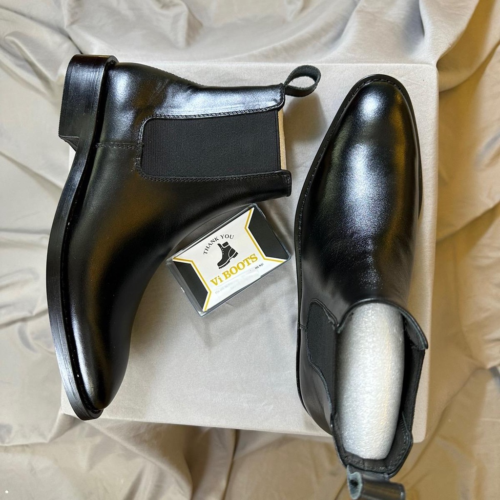 Giày Chelsea Boot Classic Đế Gỗ Da Bò Nappa Nguyên Tấm Cổ Cao, Giày ...