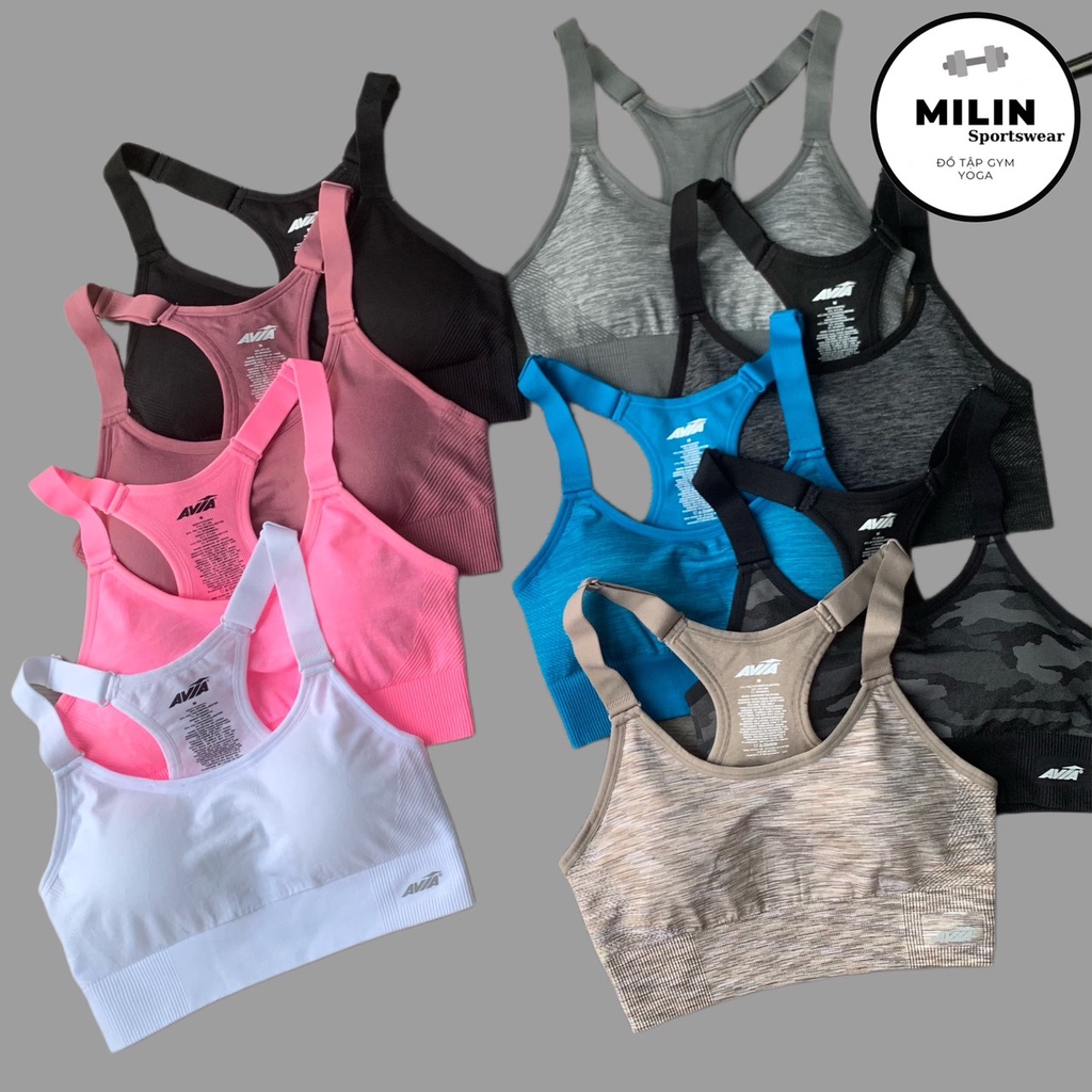 Áo Bra Thể Thao Tập Gym Yoga AVIA 2 Dây Vải Dệt Kim Cao Cấp Giữ Ngực ...