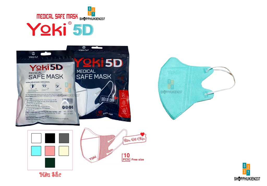 Set 50 Cái Khẩu Trang Yoki 5D Mask Thiết Kế Siêu Dễ Chịu 4 Lớp Kháng ...
