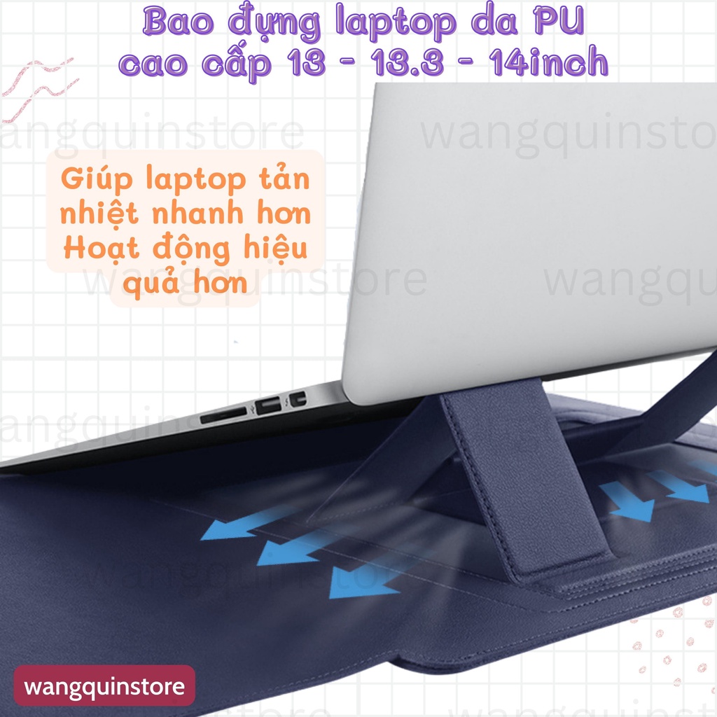 Bao da laptop Macbook Laptop Surface đa năng giá đỡ, lót chuột da PU ...