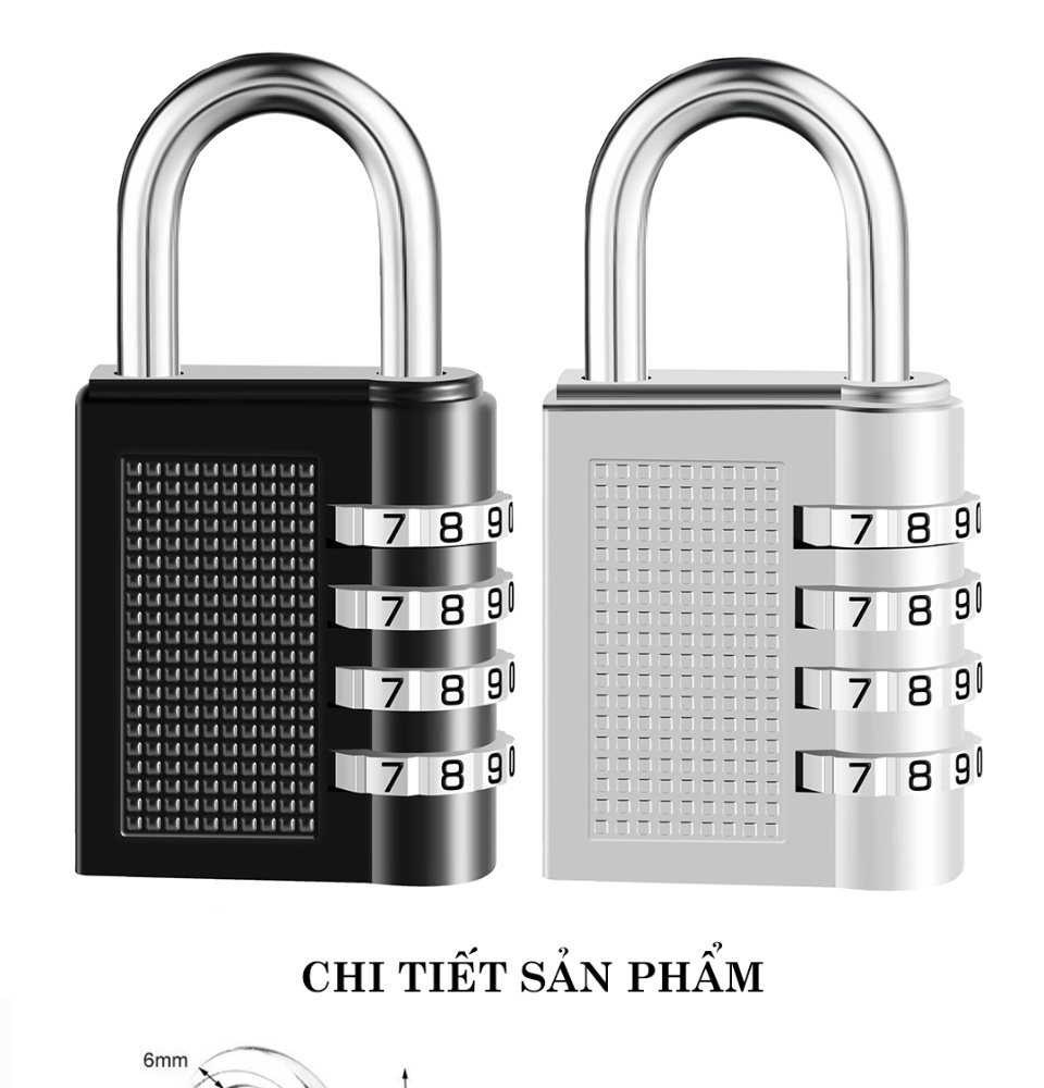 Ổ khóa mã số chất liệu hợp kim inox chống gỉ, khóa bằng 5 số thiết kế ...