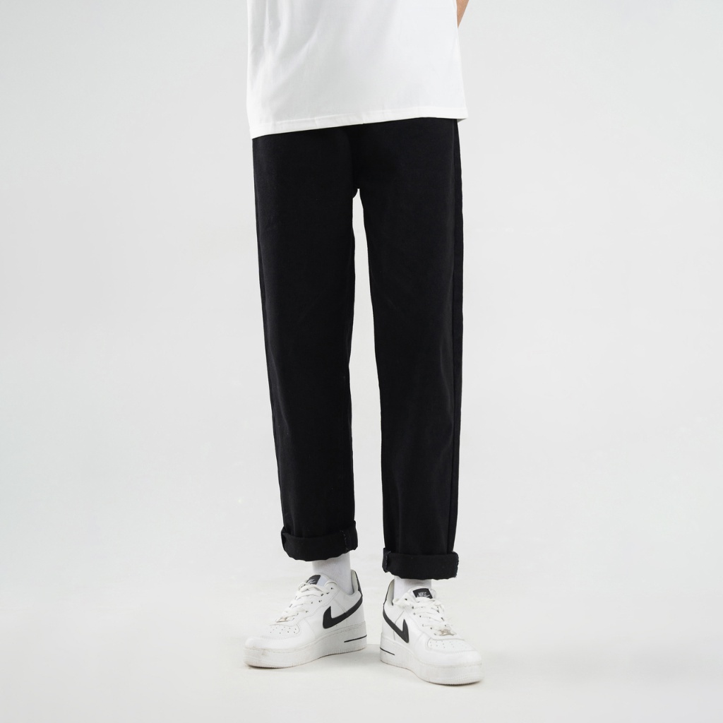 Quần Bò Nam H90 Dáng Suông Ống Rộng Chất Jean Cotton Không Co Giãn Giữ ...