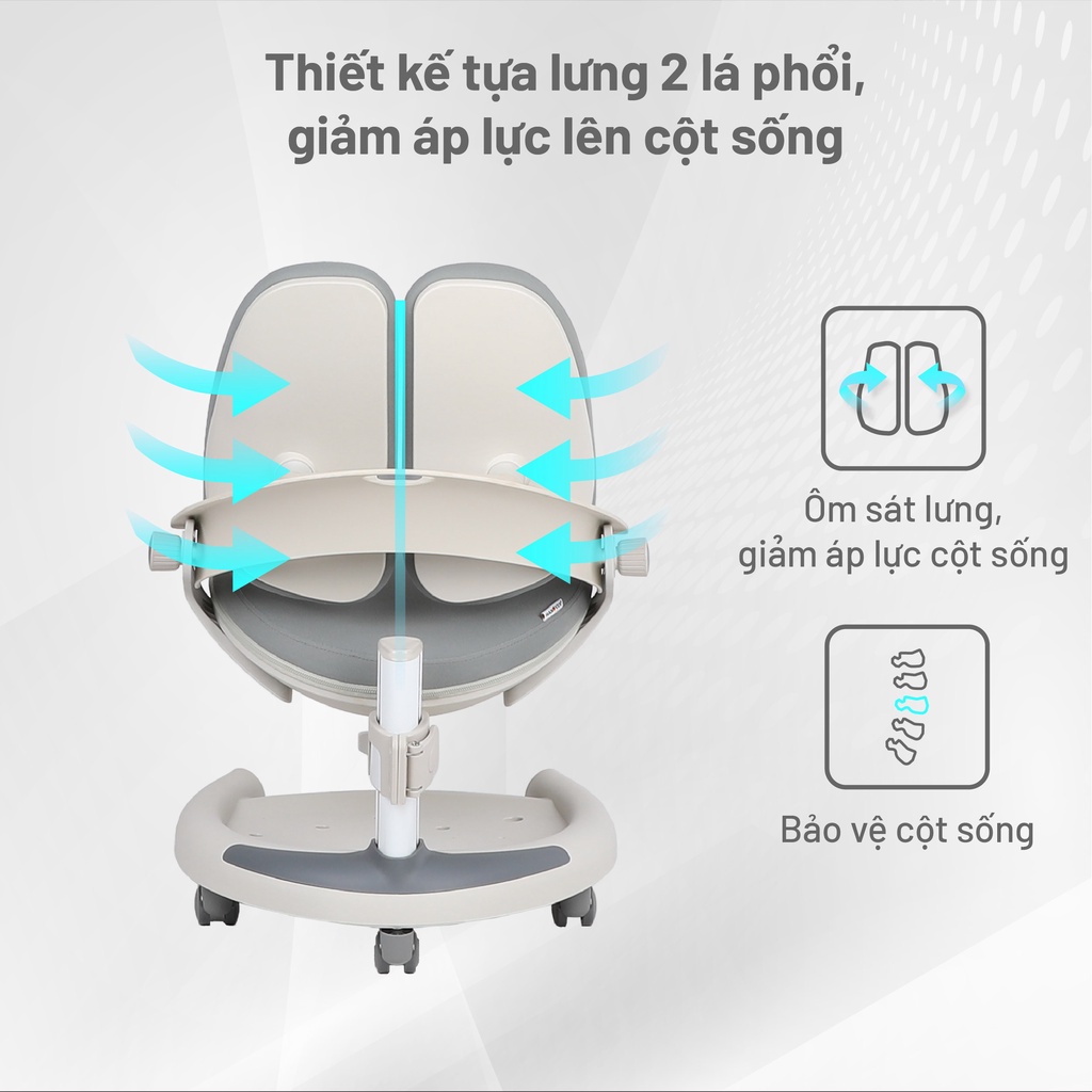 Ghế Ngồi Học Chống Gù DERGO Hanover C02D Grey Edition Đệm Cao Su Non ...
