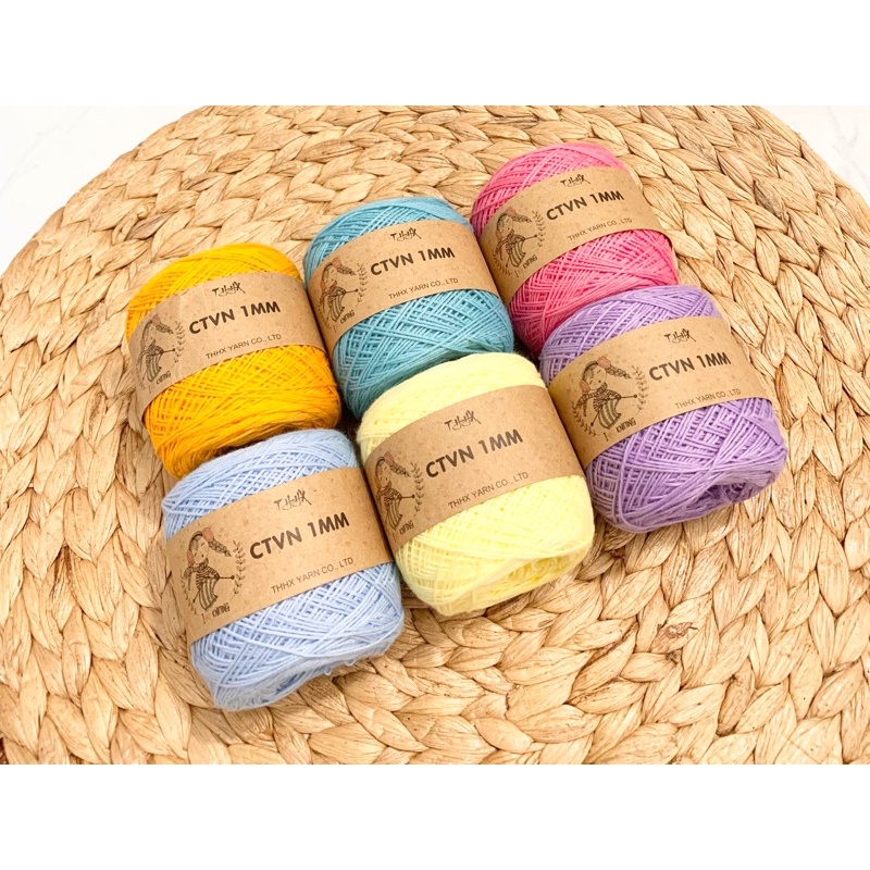 [Màu 01-50] Sợi cotton việt nam 1mm THHX 100gram - Sợi CTVN mềm mịn ...