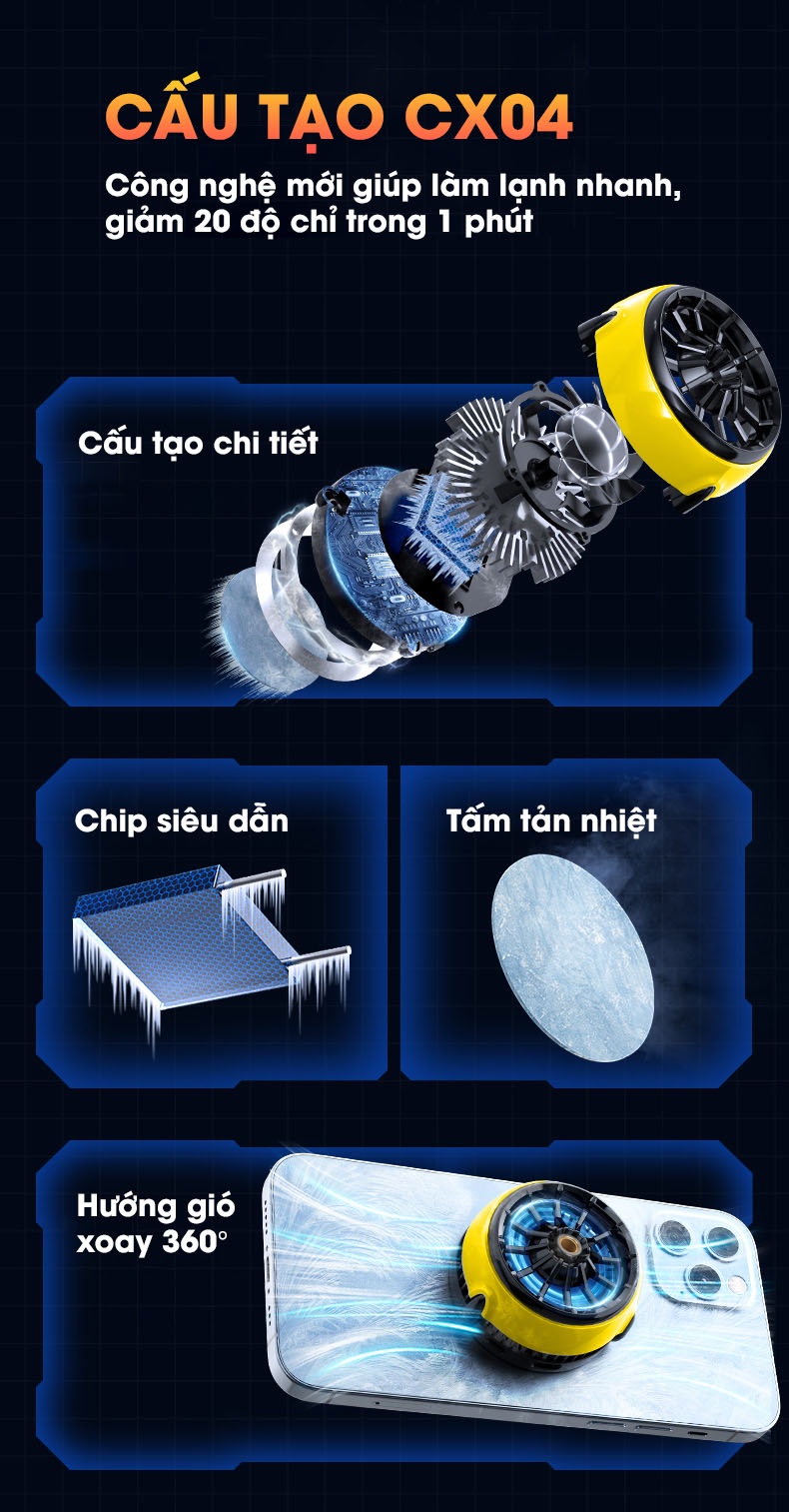 Quạt tản nhiệt gamming livestream Memo CX04 chơi game Liên Quân PUBG ổn định fps bảo vệ điện ...