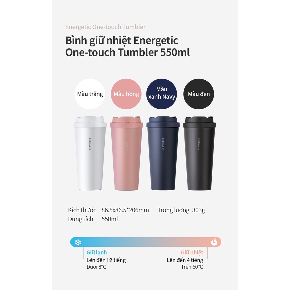 Ly giữ nhiệt LocknLock chính hãng 550ml LHC3249 Inox 316L nắp 1 chạm - HAPOS OFFICIAL | Shopee ...