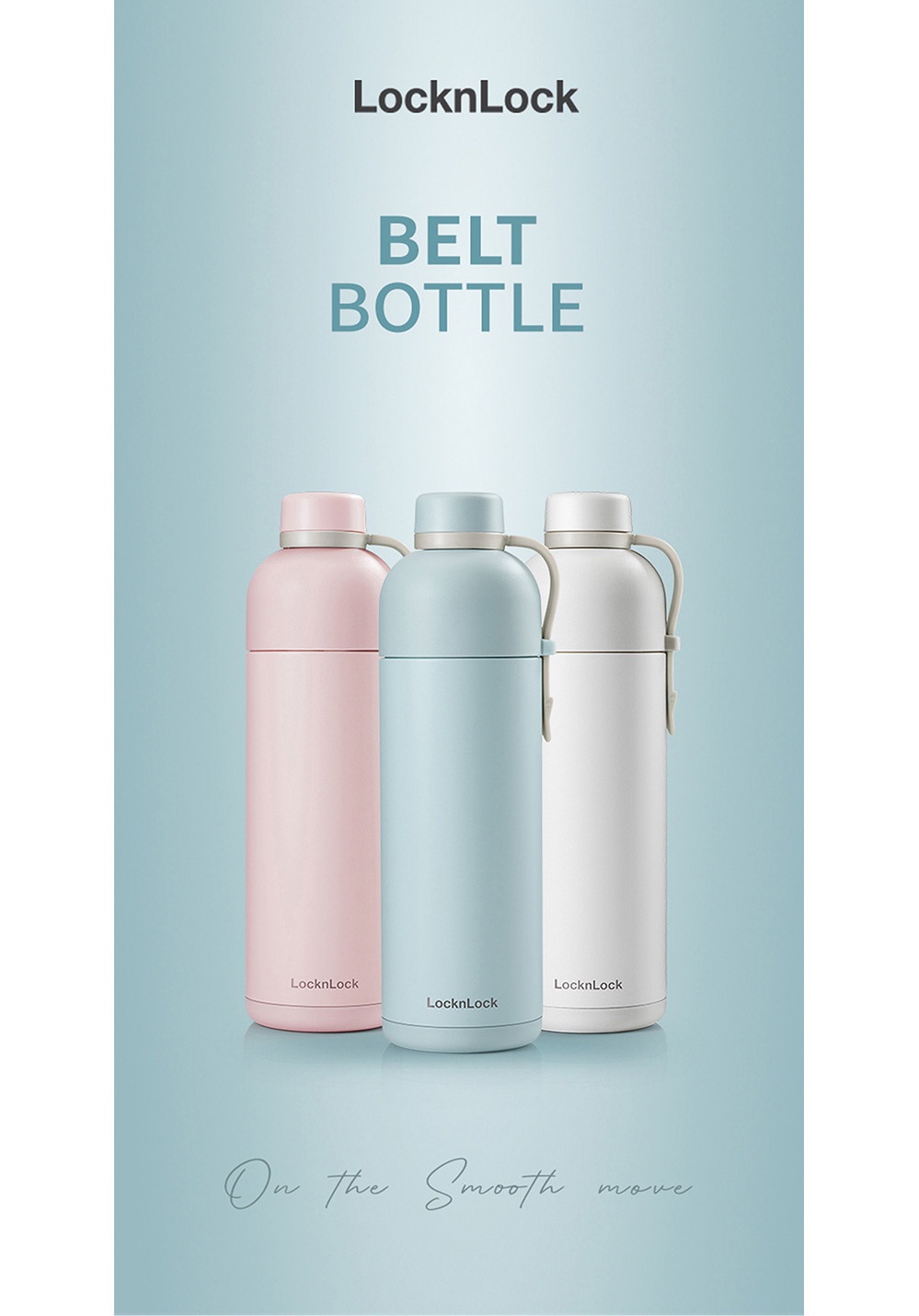 Bình giữ nhiệt LocknLock 490ml Chính hãng màu Pastel hiện đại, có quai ...