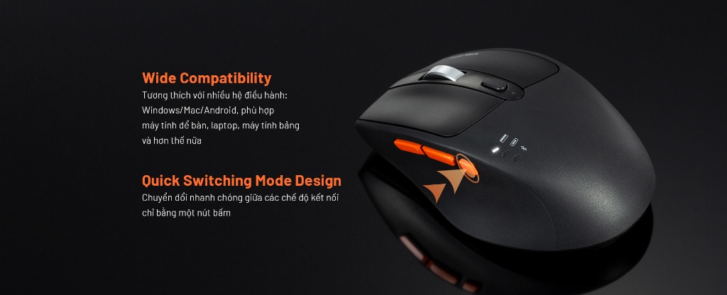 Chuột không dây HyperWork Silentium MS01 Silent - Bluetooth / 2.4Ghz ...
