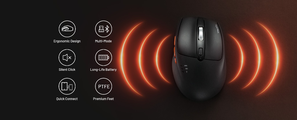 Chuột không dây HyperWork Silentium MS01 Silent - Bluetooth / 2.4Ghz ...