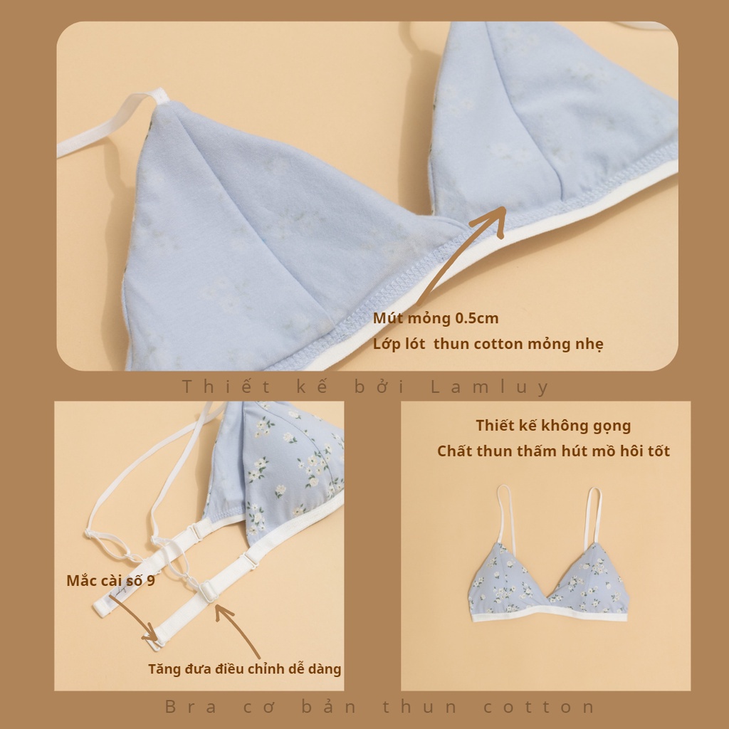 Áo Ngực LAMLUY Thiết Kế Không Gọng, Mút Mỏng Thun Mềm Mịn | Shopee Việt Nam