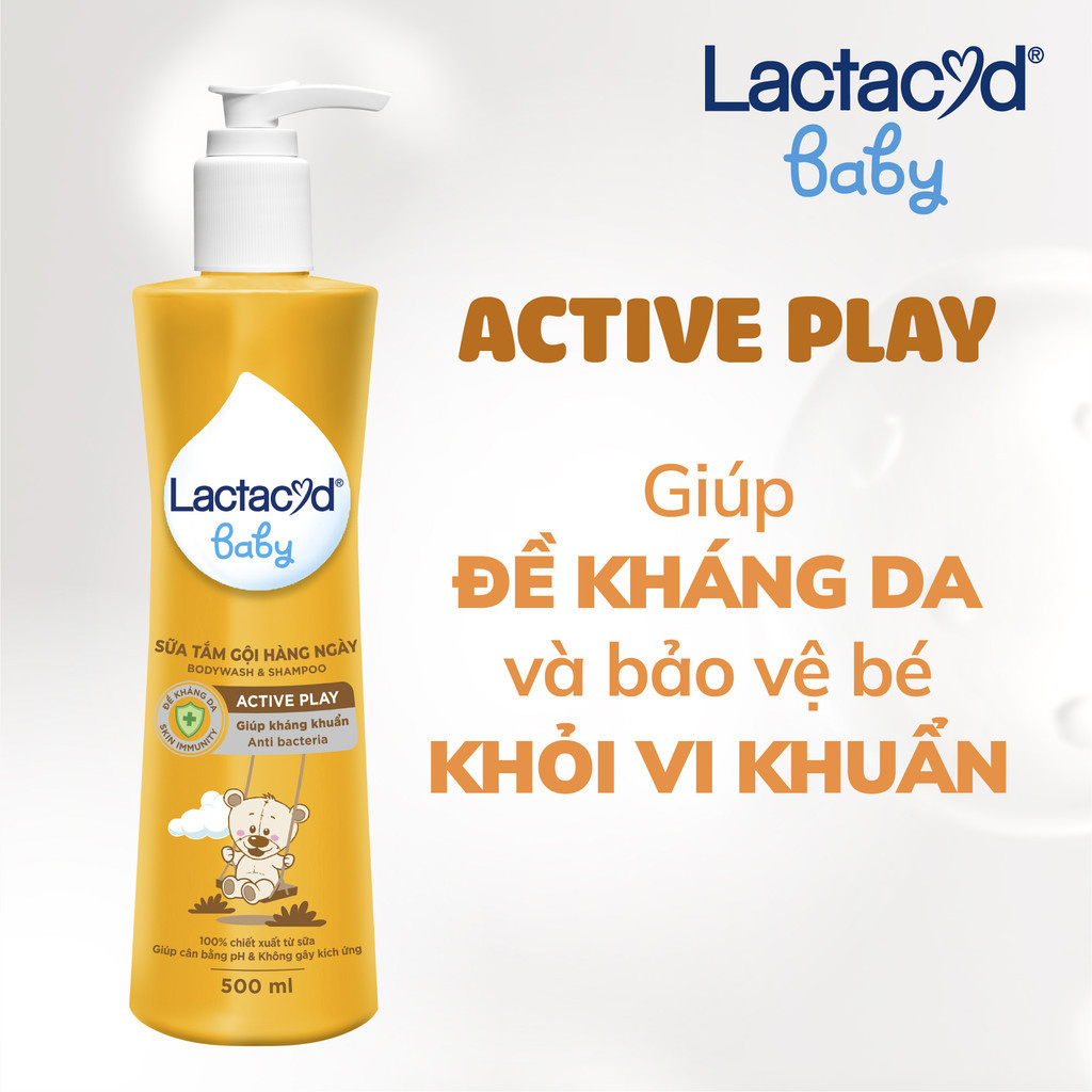 Sữa Tắm Gội Hằng Ngày Cho Bé Lactacyd Baby Active Play, Giúp Đề Kháng ...