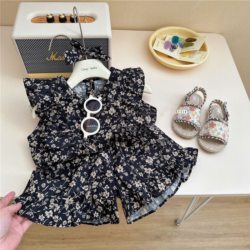 Paulababy Cô gái phù hợp, chiffon chất liệu mùa hè hoa nhỏ cô gái bay ...