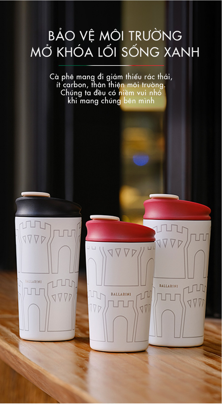 Bình giữ nhiệt có lưới lọc trà BALLARINI Mocca To go coffee (480ml/380ml) - thép không gỉ 316L ...