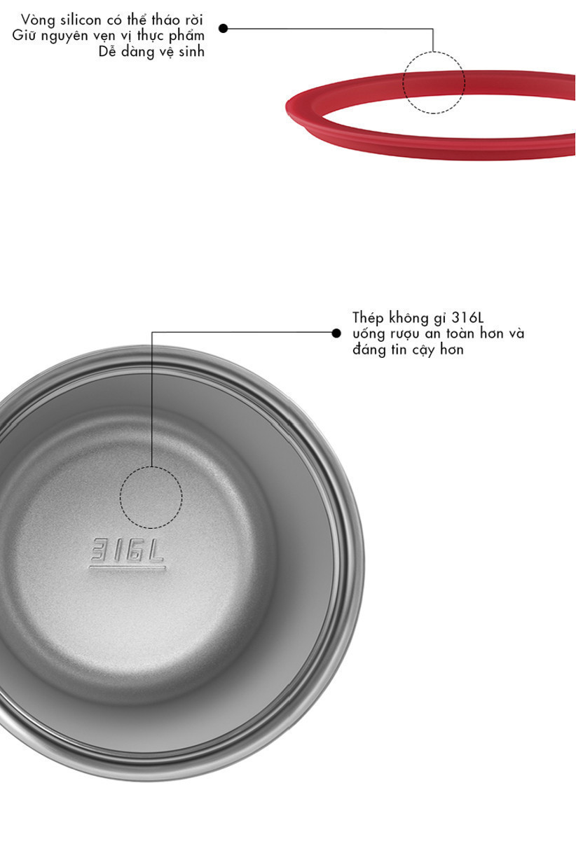 Bình giữ nhiệt có lưới lọc trà BALLARINI Mocca To go coffee (480ml/380ml) - thép không gỉ 316L ...