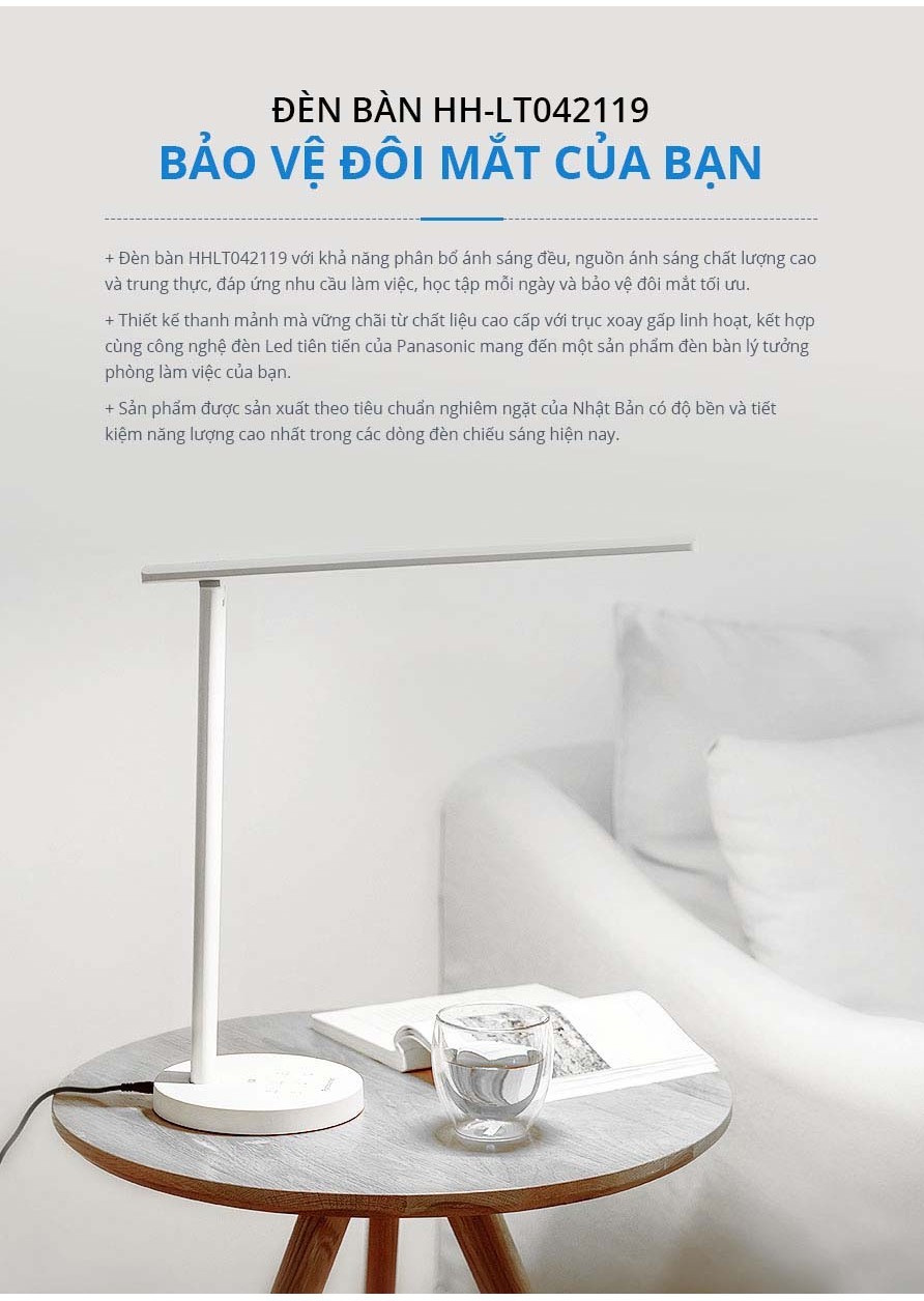 Đèn Bàn Panasonic 7.5W HHLT042119 – Chip Led RG0, Không ánh sáng xanh ...
