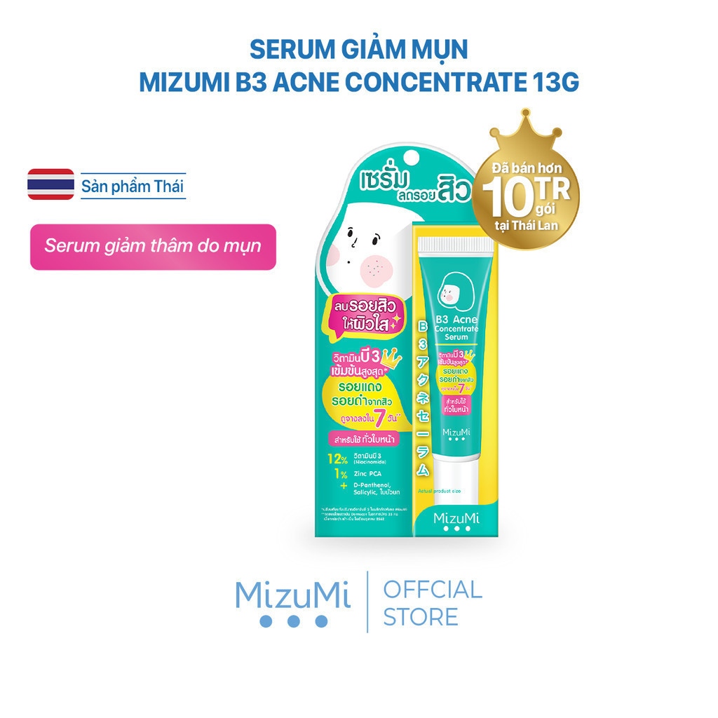 MizuMi Serum Giảm Thâm Mụn B3 Acne Concentrate Serum 13g Niacinamide ...