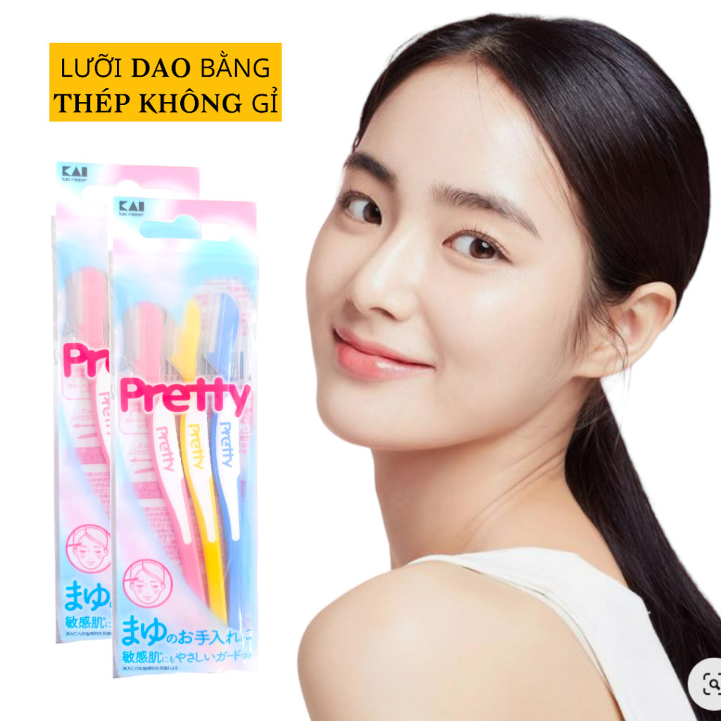 Dao Cạo Lông Mày Kai Pretty 12860 -FRML-3PN (Set 3 Cây) | Shopee Việt Nam