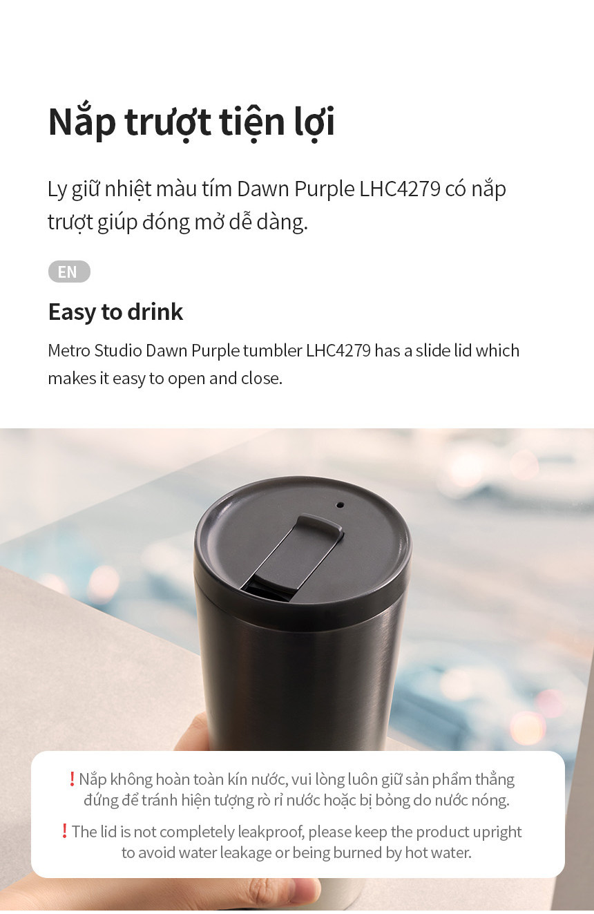 Bình giữ nhiệt LocknLock Metro Studio Black n White Tumbler 540ml, 480ml, 470ml bằng thép không ...