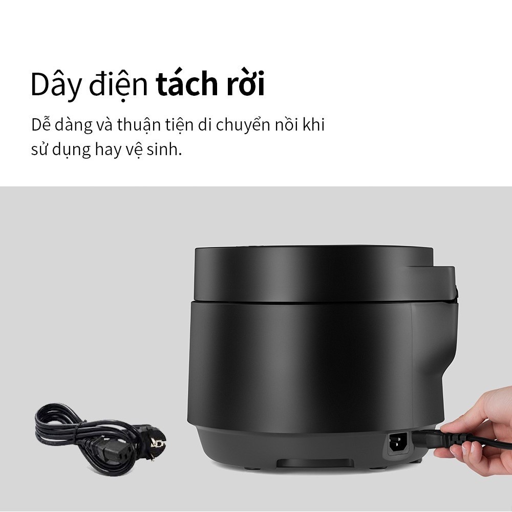 Nồi cơm điện Lock&Lock Compact Rice Cooker 1.2L màu đen EJR346BLK ...