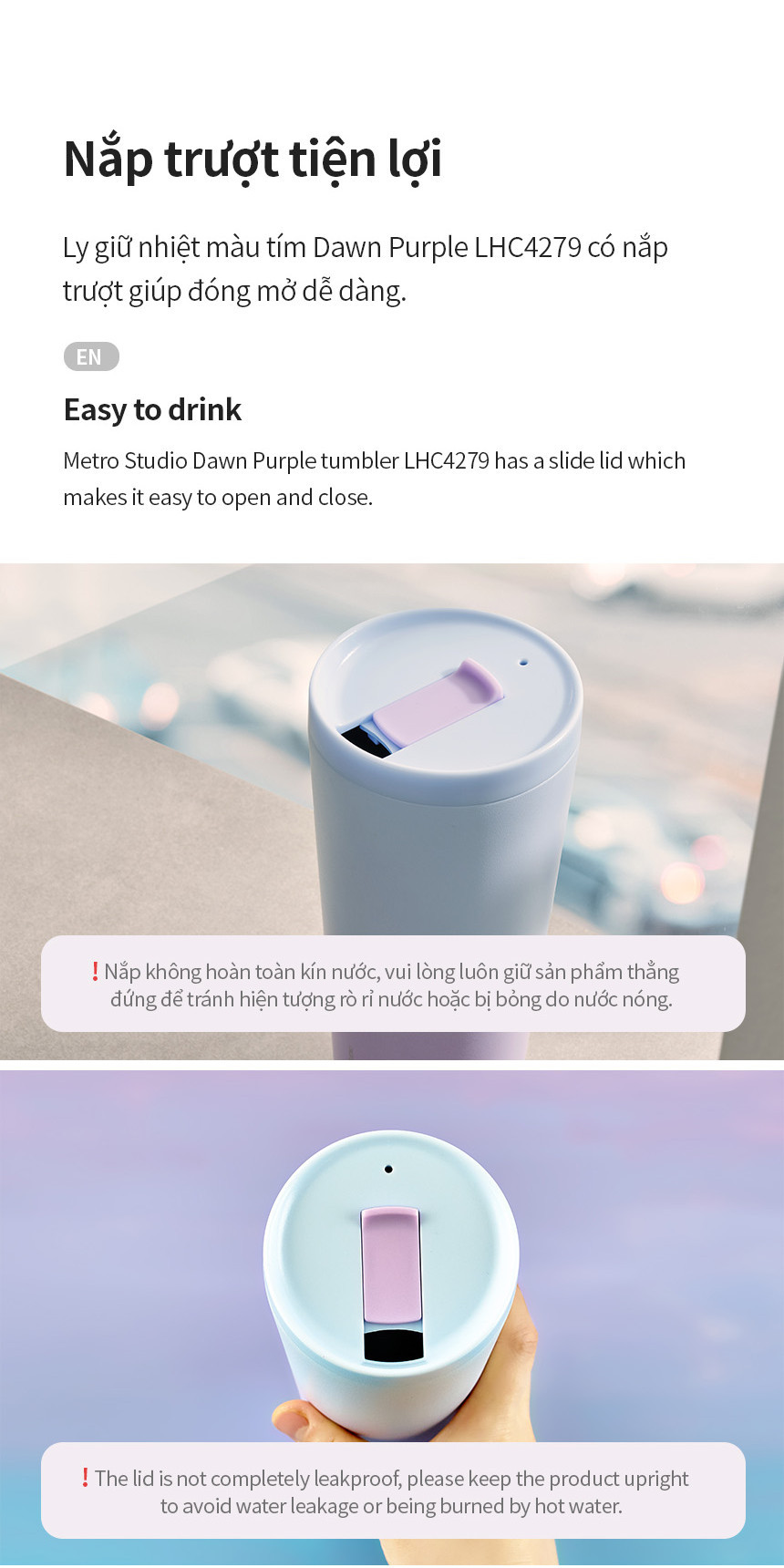 Bình giữ nhiệt LocknLock Metro Studio Gradation tumbler 540ml, 480ml và 350ml bằng thép không gỉ ...