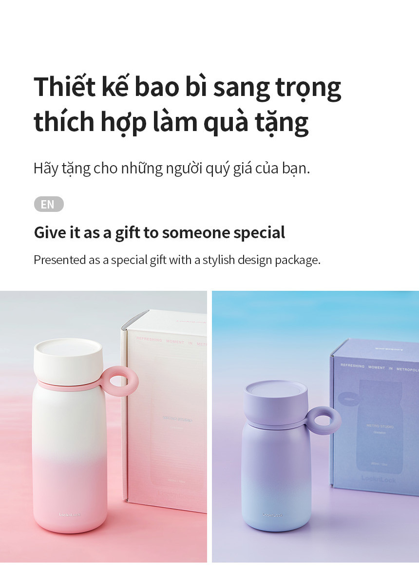 Bình giữ nhiệt LocknLock Metro Studio Gradation tumbler 540ml, 480ml và 350ml bằng thép không gỉ ...