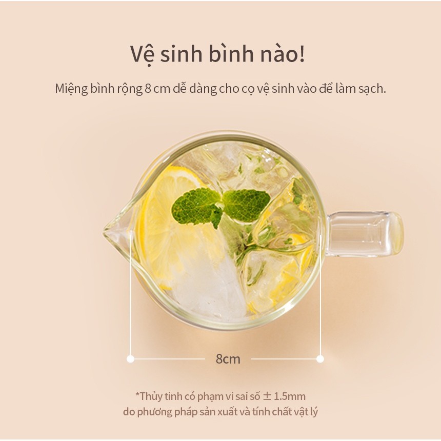 Bình nước thủy tinh chịu nhiệt Borosilicate Lock&Lock Metro Glass Jug 1 ...