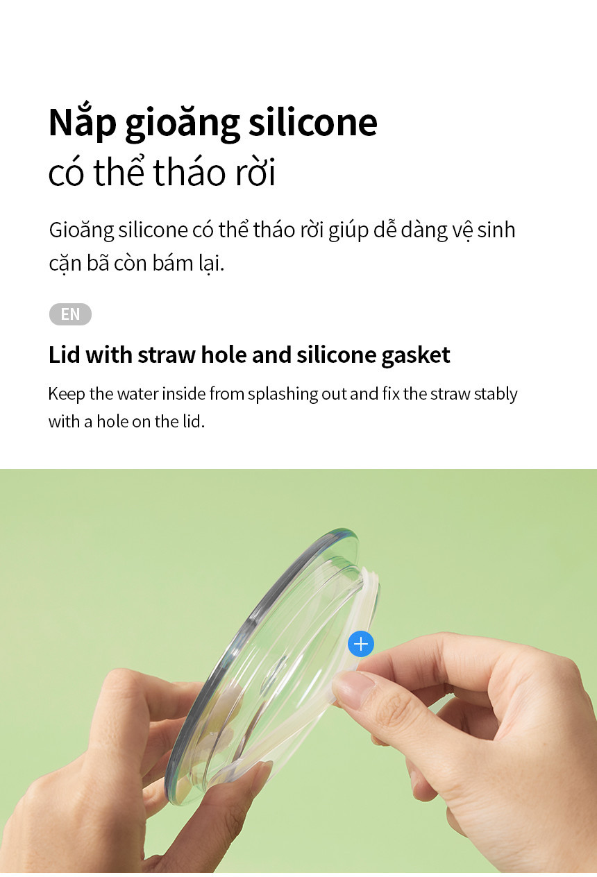 Ly nhựa 2 lớp Lock&Lock Bubble Tea cold cup 720ml kèm ống hút trân châu ...