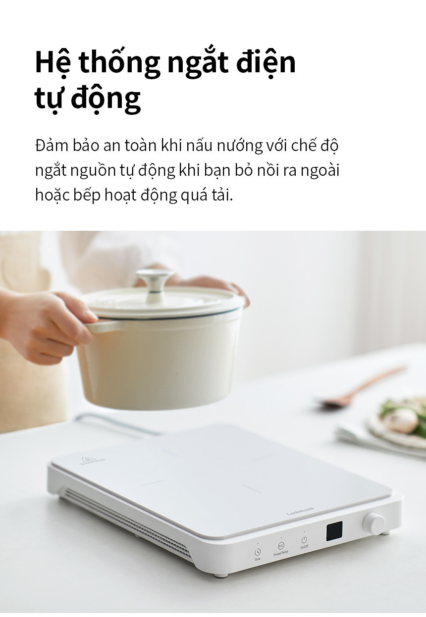Bếp điện từ LocknLock Bianco Slim induction cooker màu trắng thiết kế ...