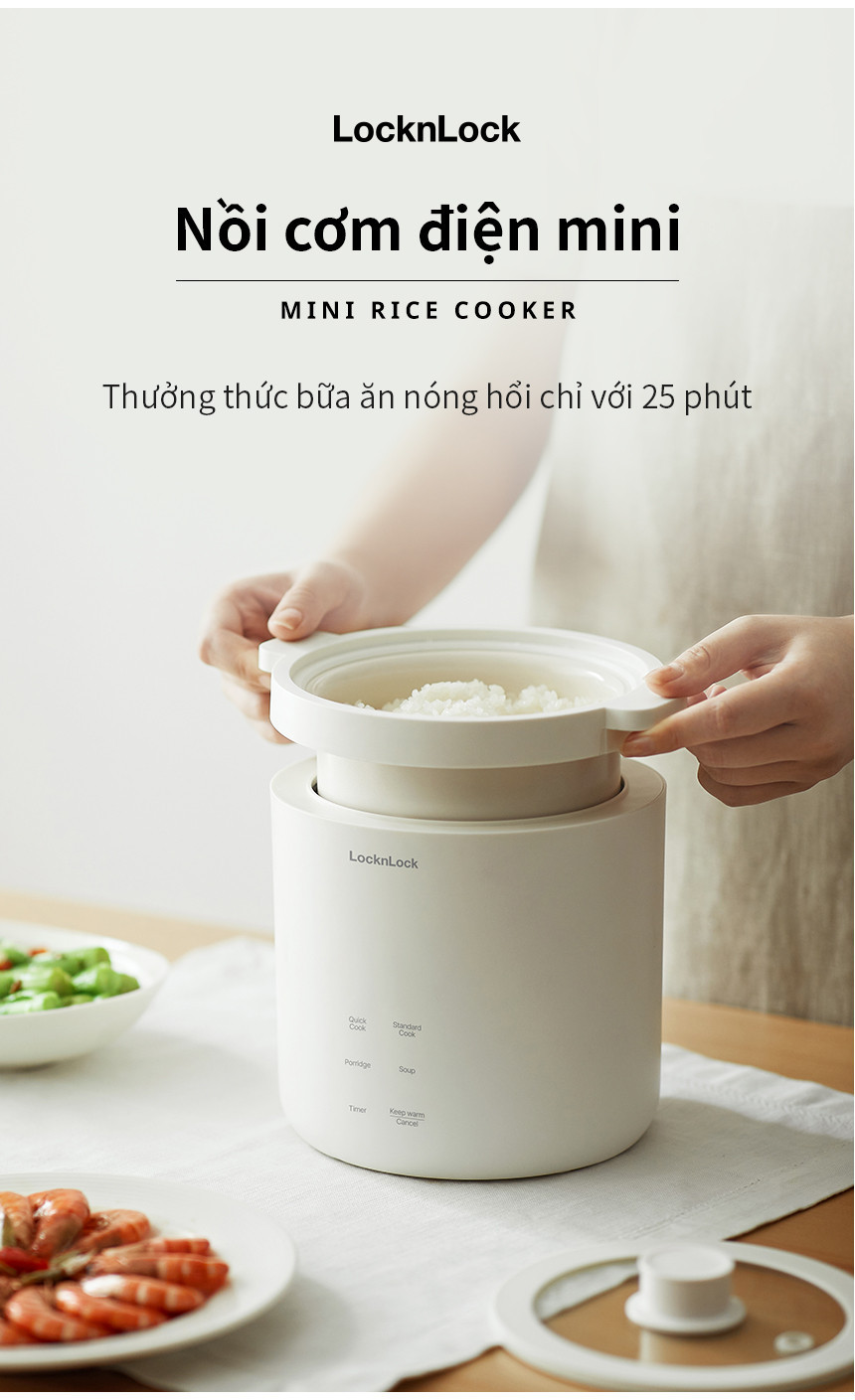 Nồi cơm điện mini Lock&Lock Bianco mini rice cooker Màu ngà EJR314IVY 0 ...