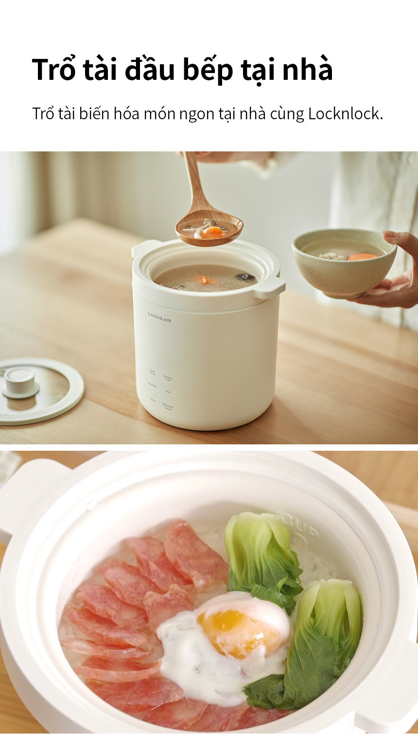 Nồi cơm điện mini Lock&Lock Bianco mini rice cooker Màu ngà EJR314IVY 0 ...