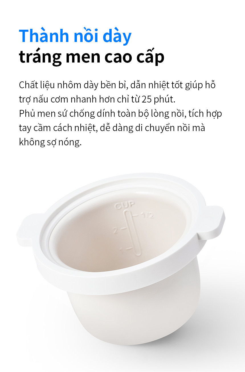 Nồi cơm điện mini Lock&Lock Bianco mini rice cooker Màu ngà EJR314IVY 0 ...