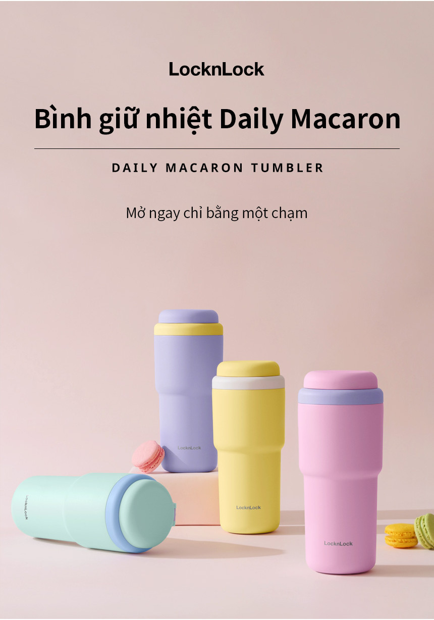 Bình giữ nhiệt Lock&Lock Daily Macaron Tumbler LHC3292 480ml thép không ...