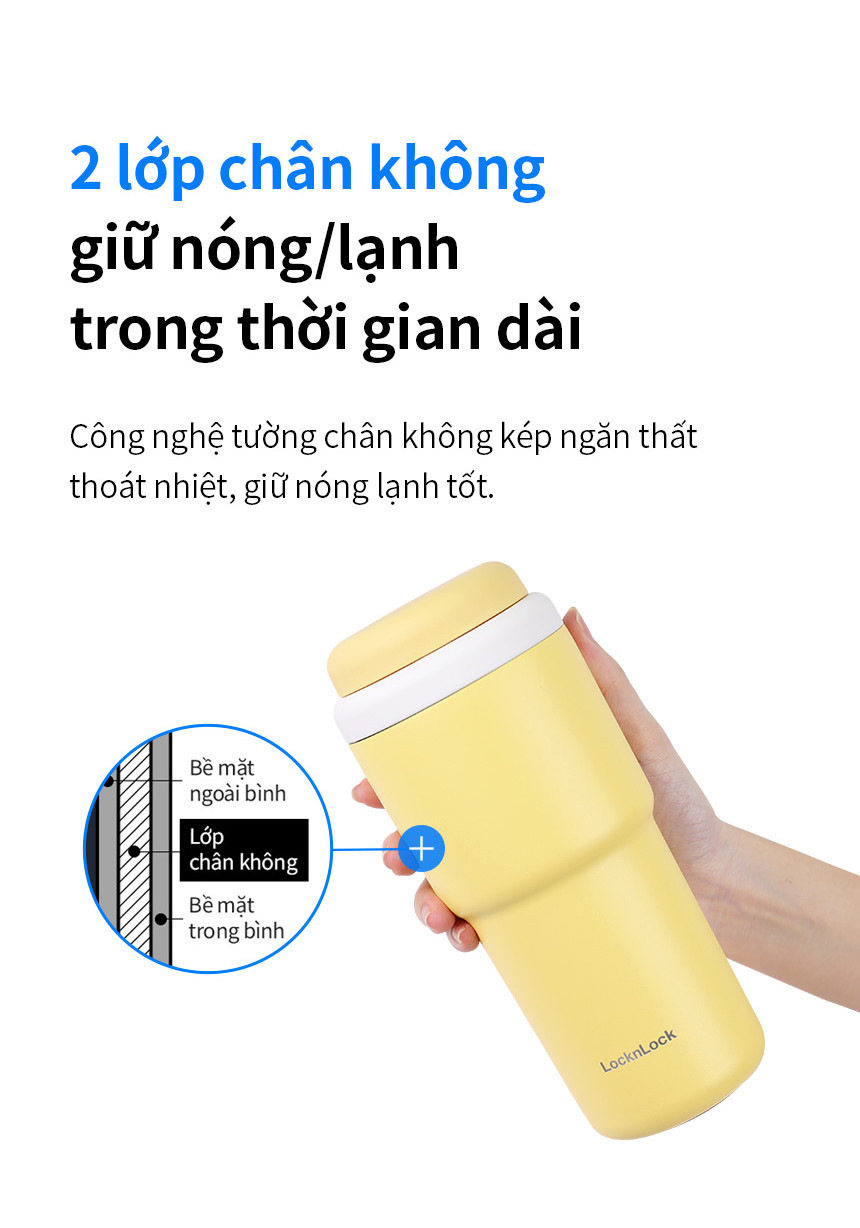 Bình giữ nhiệt Lock&Lock Daily Macaron Tumbler LHC3292 480ml thép không ...