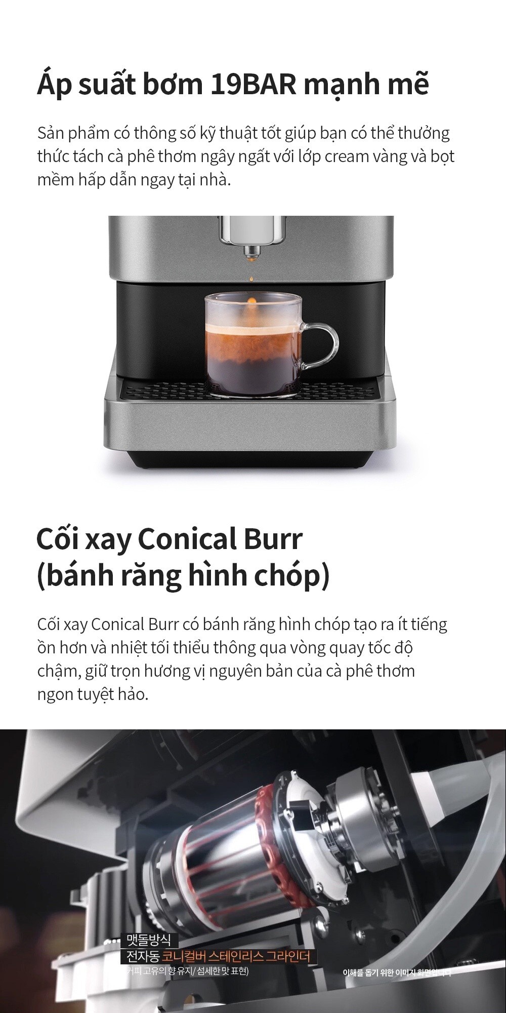 Máy pha cà phê Lock&Lock Espresso Coffee Machine EJC636 2 màu 5 cấp độ ...