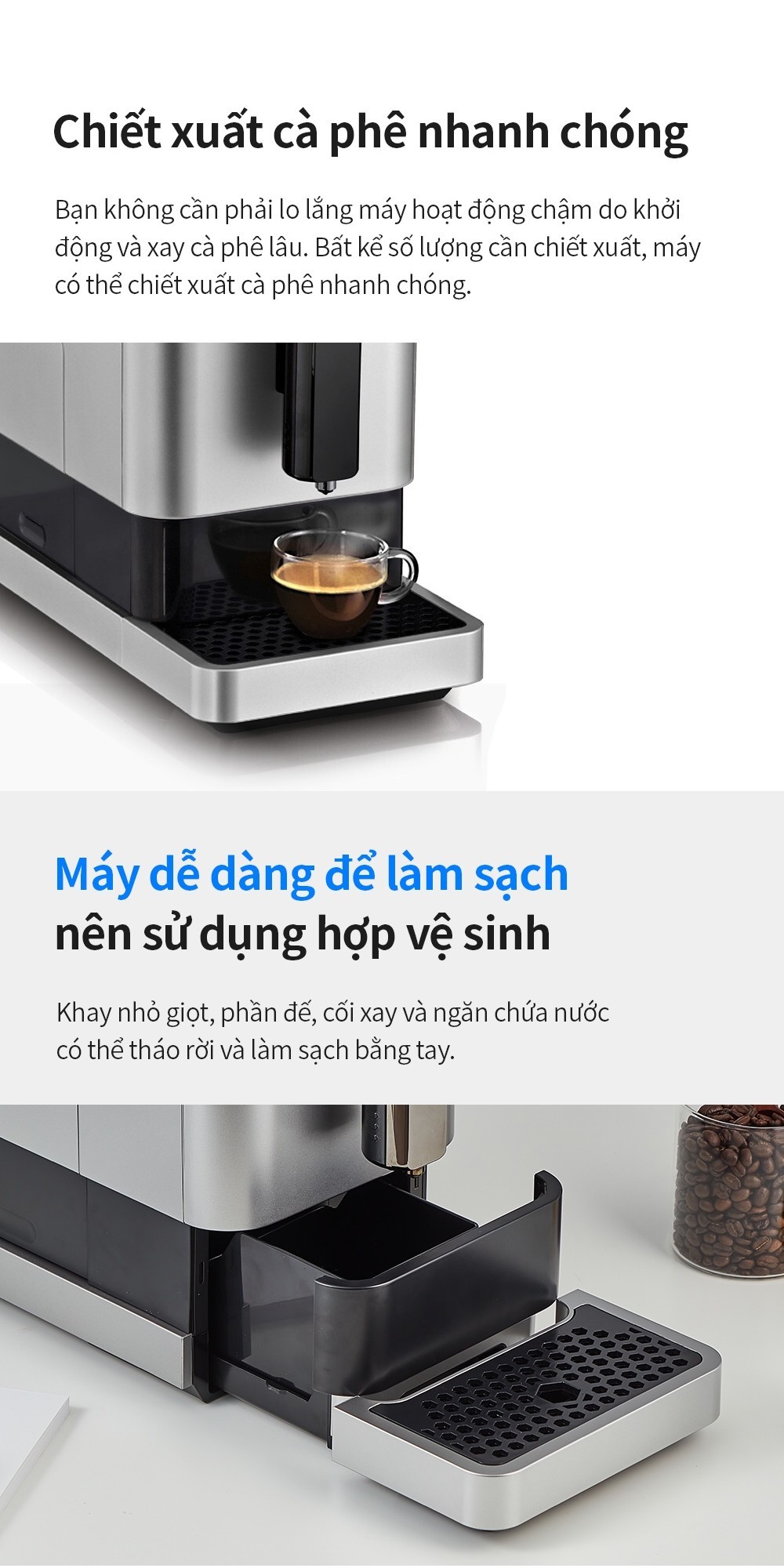 Máy pha cà phê Lock&Lock Espresso Coffee Machine EJC636 2 màu 5 cấp độ ...