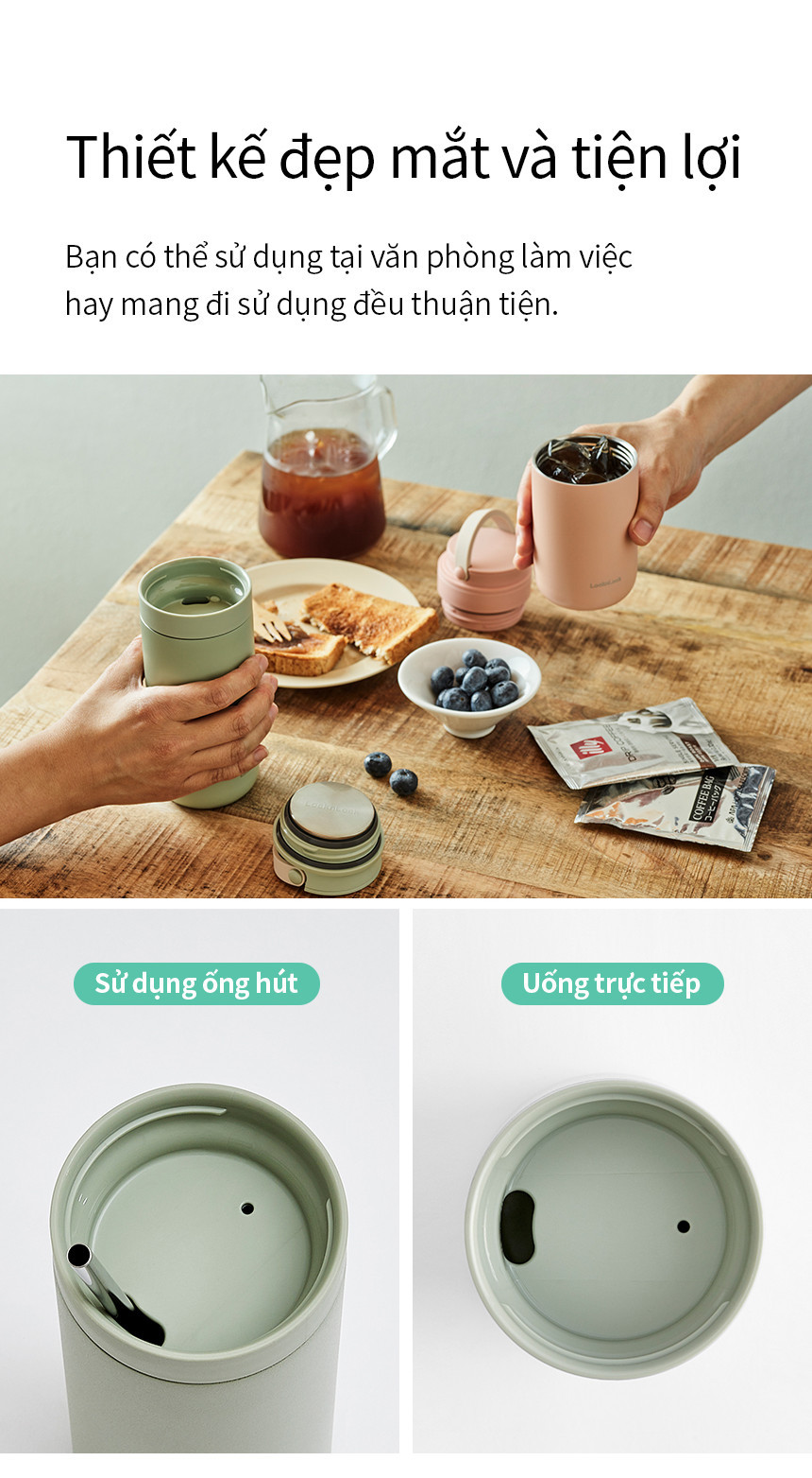 Bình giữ nhiệt Lock&Lock Metro Two Way 237ml hoặc 475ml thép không gỉ (SUS304) | Shopee Việt Nam