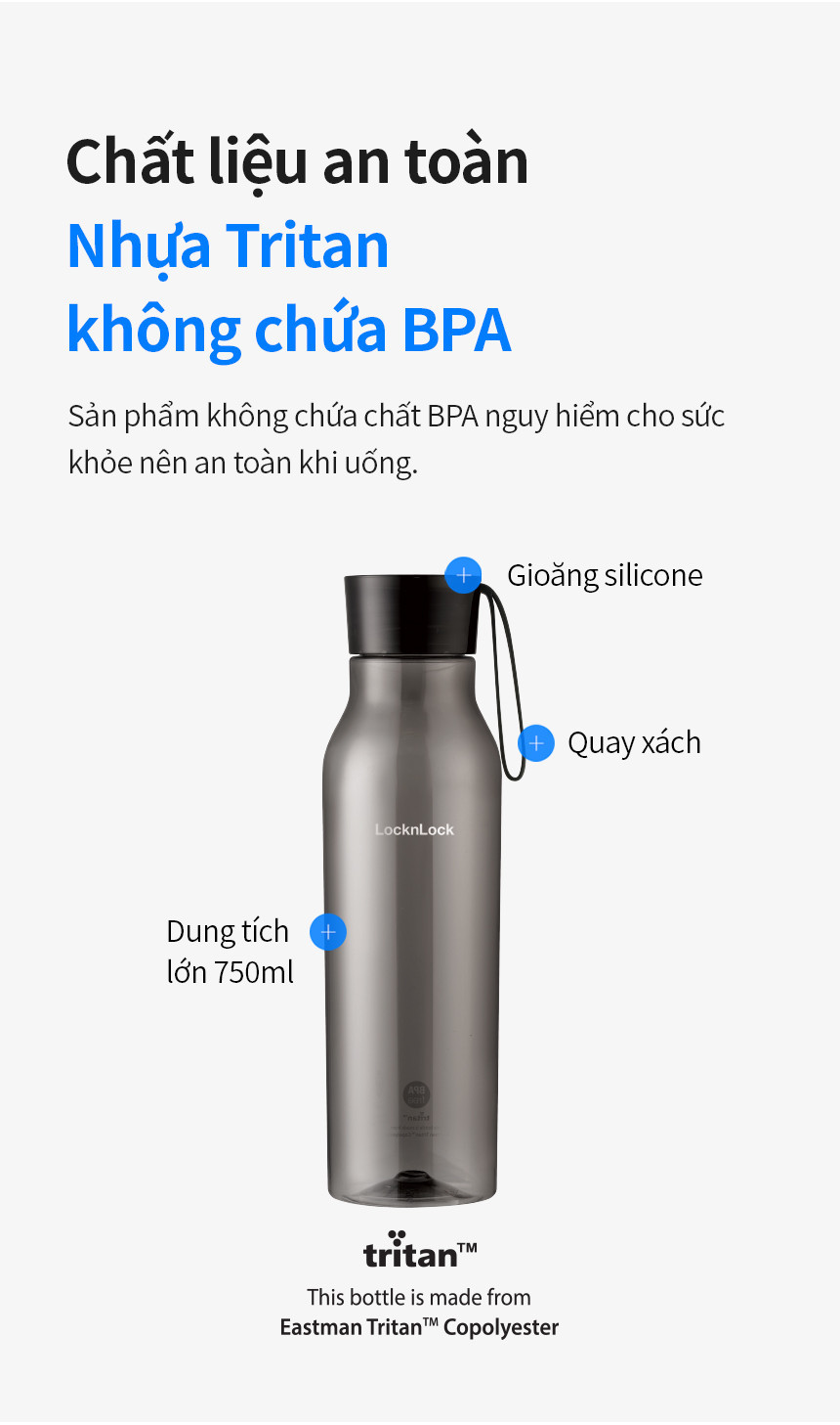 Bình nước Lock&Lock Eco Bottle 750ml và 550ml ABF664 | Shopee Việt Nam
