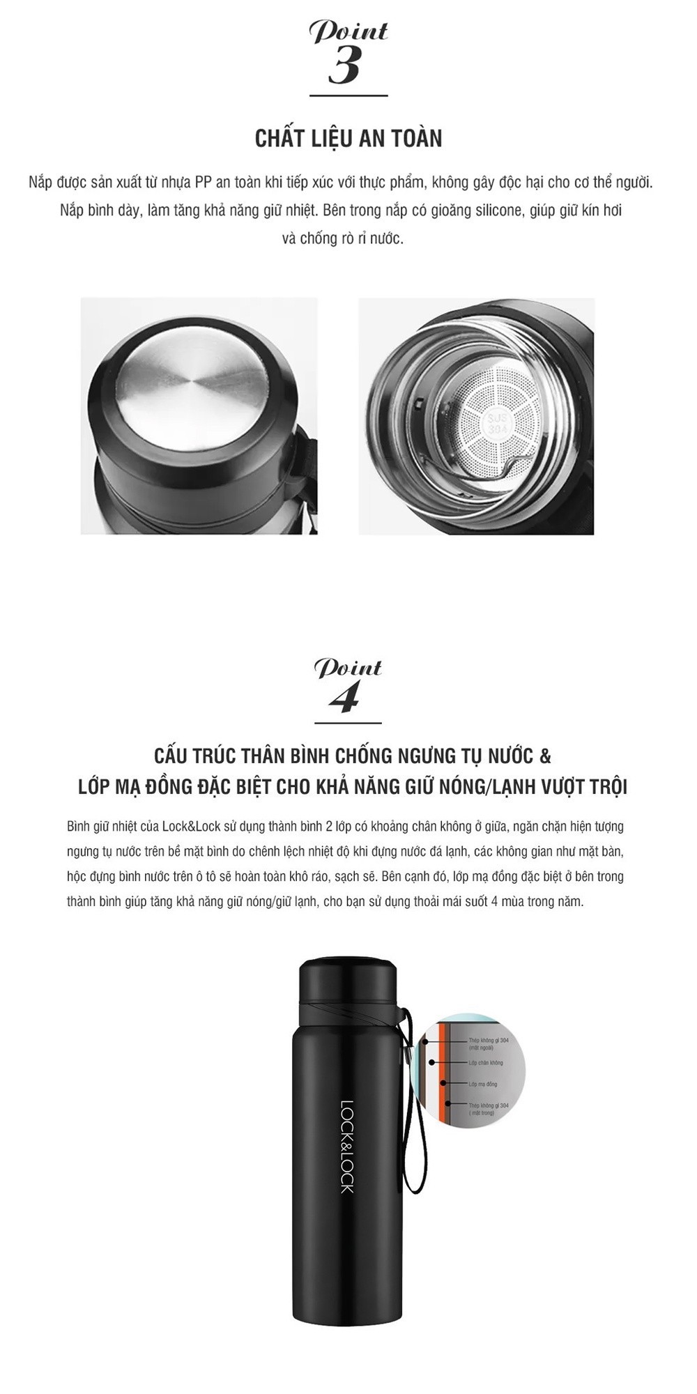 Bình Giữ Nhiệt Thép Không Gỉ có dây treo Lock&Lock Vacuum Bottle (800ml ...