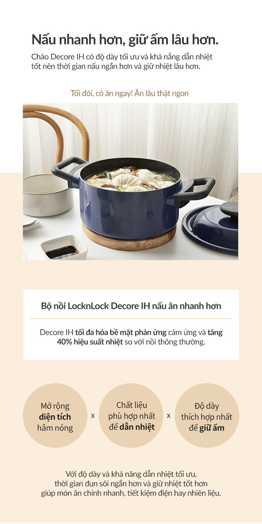 Nồi Decore Lock&Lock, 20CM - Màu navy - LDE1202IH | Shopee Việt Nam