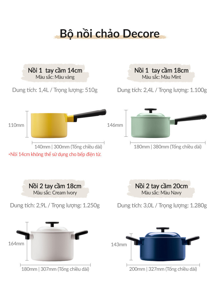 Nồi Decore Lock&Lock, 18CM - Màu Ivory - LDE1182IH | Shopee Việt Nam