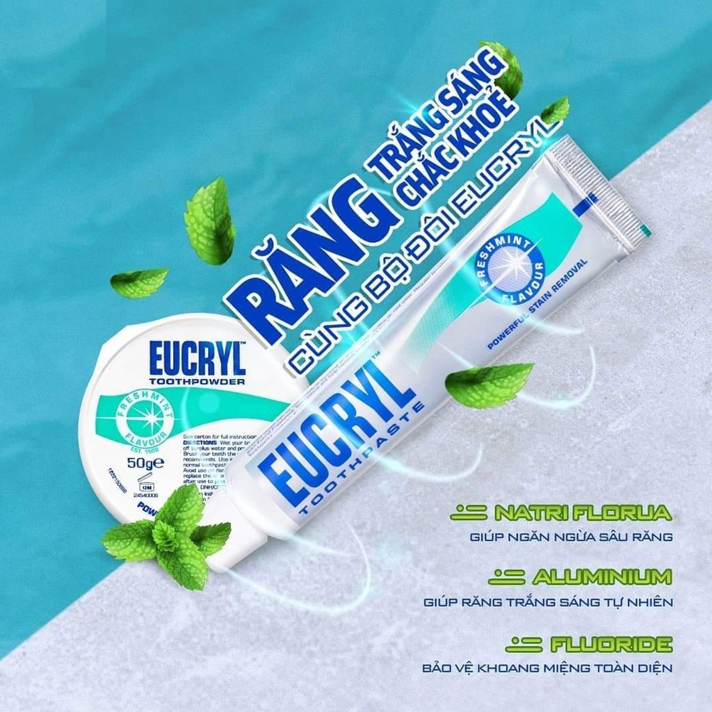 Eucryl Bột Tẩy Trắng Răng Toothpowder (50g) / Kem Đánh Răng Toothpaste ...