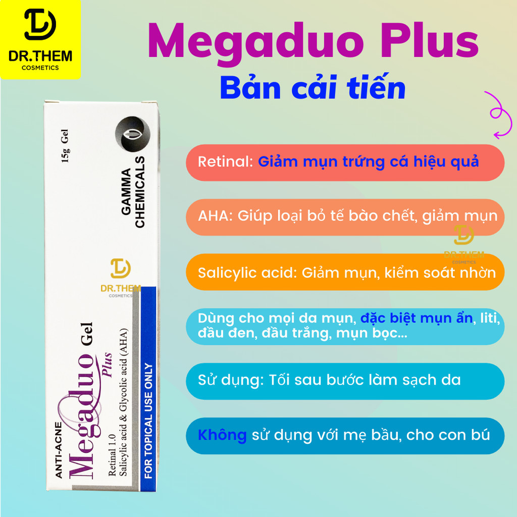 Megaduo Gel/Plus Gamma 15g-30g, Gel Giảm Mụn Ẩn, Thâm, Đầu Đen Cho Da ...