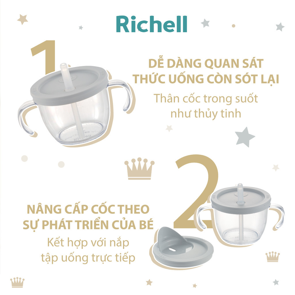 Cốc tập hút, tập uống 3 giai đoạn RICHELL Nhật AXSTARS chống sặc Tritan | Baby | Shopee Việt Nam